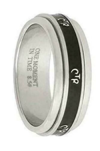 J37 Mormon LDS Unisex CTR Ring Wide Black Stainless Steel Size 4- 10 O ...